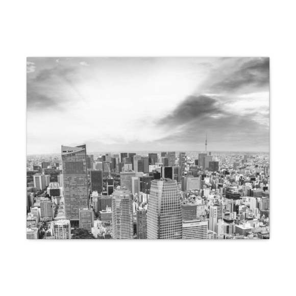 Express Your Love Gifts | Art | Tokyo Black And White Skyline Canvas ...